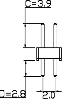 Straight pin strips, 2 mm pitch, ZL303-02P, ZL303-03P, ZL303-04P, ZL303 ...