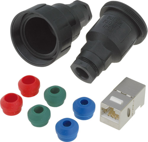 Cable joint; RJ45 socket; both sides; IP68; BULGIN, PX0777/UTP, PX0777 ...