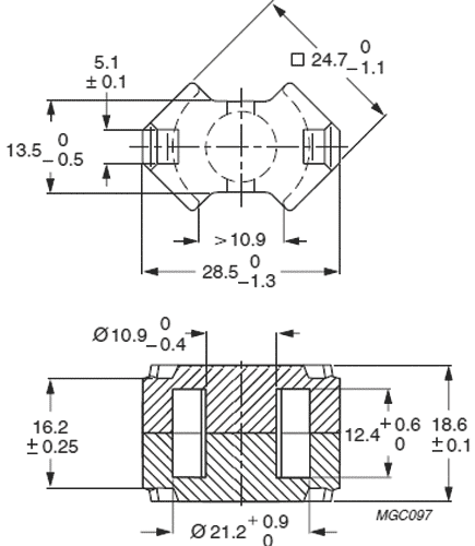 RM10/I-3F3 FERROXCUBE - Core: ferrite | RM/I; Mat: PBTP; 4050nH; 22g ...