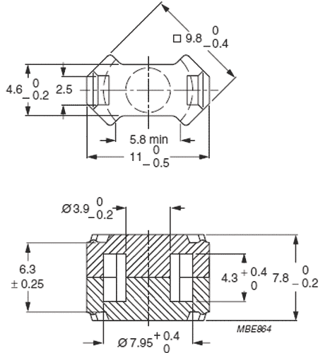 RM4/ILP-3E5 FERROXCUBE - Core: ferrite | RM/ILP; Mat: PF; 5000nH; 1.5g ...