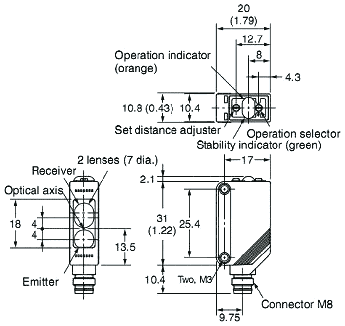 Photoelectric sensors, E3Z-LS series, E3Z-LS61, E3Z-LS81, E3Z-LS66, E3Z ...
