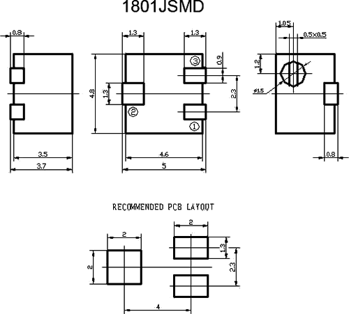 Potentiometer: mounting; multiturn; SMD; SR PASSIVES, 1801JSMD-1K ...