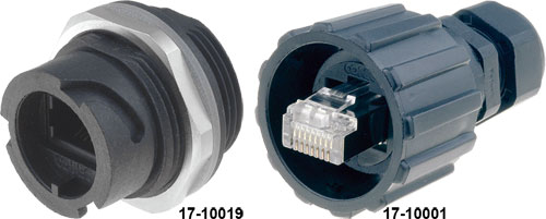 Connector pinout layout: 8p8c; Amphenol CONEC, 17-10000, 17-10001, 17 ...