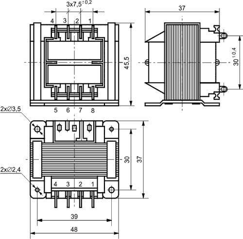 Transformer: mains; INDEL, TS2/14, TS2/15, TS2/16, TS2/18, TS2/32, TS2 ...