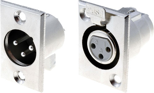 XLR sockets for panel mounting, XLR-3W-C, XLR-4W-C, XLR-5W-C, XLR-7W-C ...