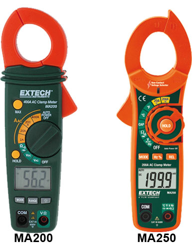 Meter: multifunction; digital, pincers type; EXTECH, MA200, MA250, MA61 ...