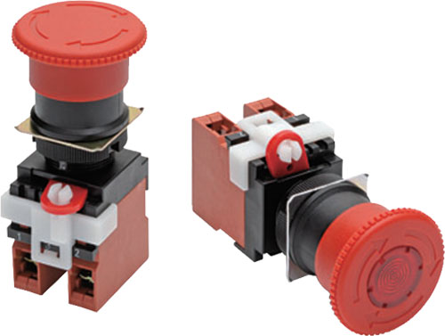 Switch: emergency stop; OMRON, A22E-S-01, A22E-S-11, A22E-S-02, A22E-M-01, A22E-M-11, A22E-M-02 |EN|
