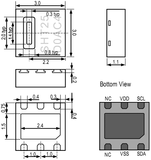 1-100769-01 SENSIRION - Sensor: temperature and humidity | Range: 0÷100 ...