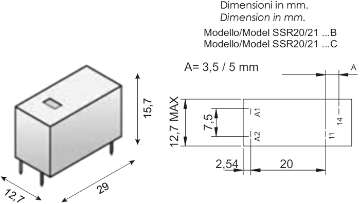 Solid state relays, ELCO, SSR20-524B, SSR20-524B5, SSR20-524C, SSR20 ...
