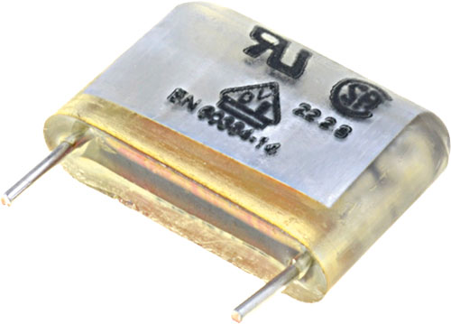 Metalized paper capacitors, X2 class Wima, MP3-X2-1N, MP3-X2-2N2, MP3 ...