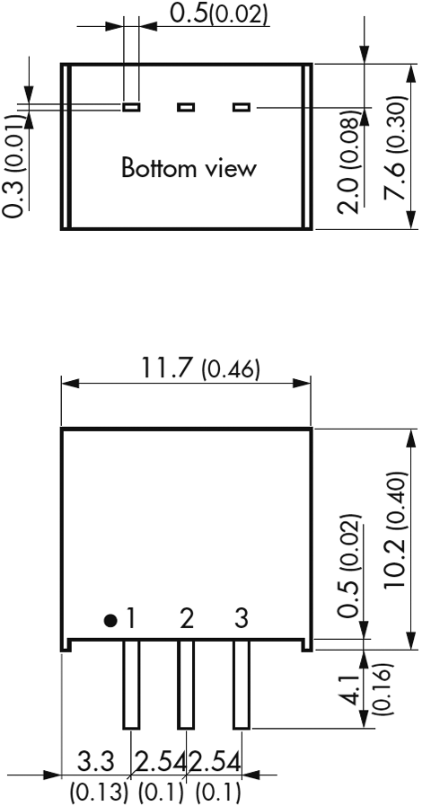 TSR 1-2433 TRACO POWER - Convertidor: CC/CC | Uentr: 4,75÷36V; 3,3VCC; Isal: 1A; SIP3; 1,9g ...