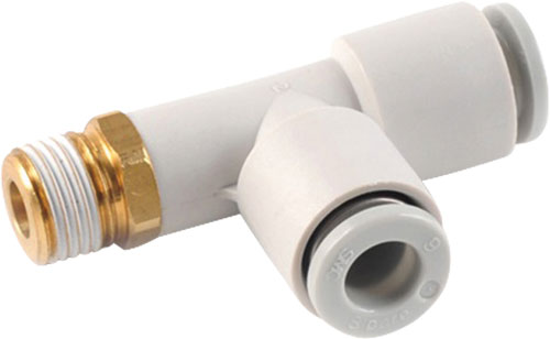Tee fitting; threaded, plug-in; T type branch; SMC, KQ2Y04-M3G, KQ2Y04-M5A, KQ2Y04-01AS |EN|
