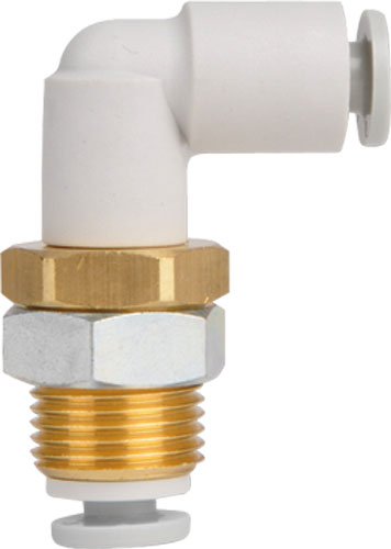 Push-in fitting; threaded, angled 90°; SMC, KQ2LE04-00A, KQ2LE06-00A, KQ2LE08-00A, KQ2LE10-00A |EN|