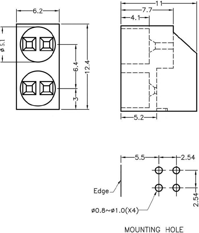 LED-525 FIX&FASTEN - LED housing | 5mm; polyamide; angular; black ...