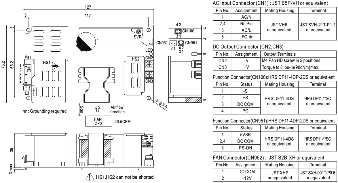 Power supply: switching; open; MEAN WELL, RPS-30-3.3, RPS-30-5, RPS-30 ...