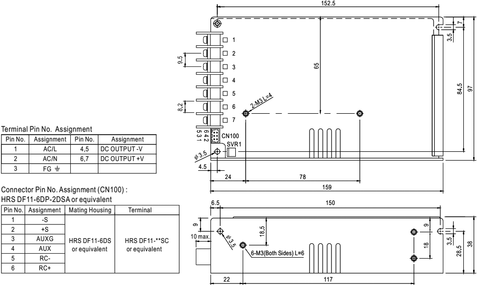 HRPG-150-24 MEAN WELL - Power supply: switched-mode | modular; 156W ...
