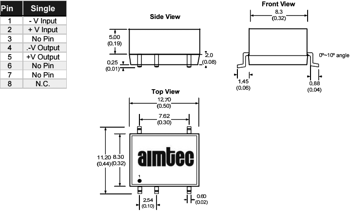AM1/4LS-0505S-NZ AIMTEC - Converter: DC/DC | 0.25W; Uin: 4.5÷5.5V; Uout ...