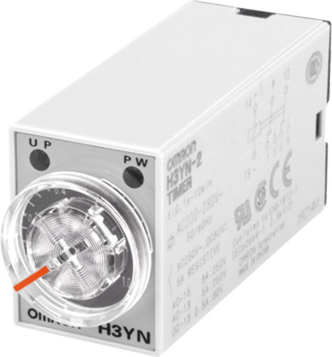 Relé temporizado; OMRON, H3YN-2-12DC, H3YN-2-24DC, H3YN-2-24AC, H3YN-2-100-120AC |PT|