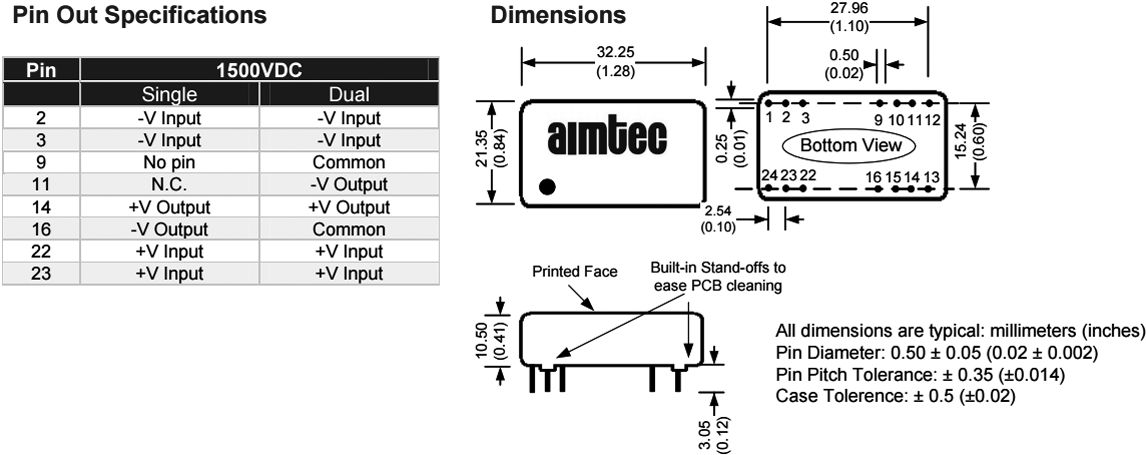 AM3T-2405S-RZ AIMTEC - Converter: DC/DC | 3W; Uin: 18÷36V; Uout: 5VDC ...