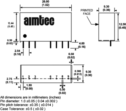 Converter: DC/DC; AIMTEC, AM2B-0505SH60-NZ, AM2B-0512SH60-NZ, AM2B ...