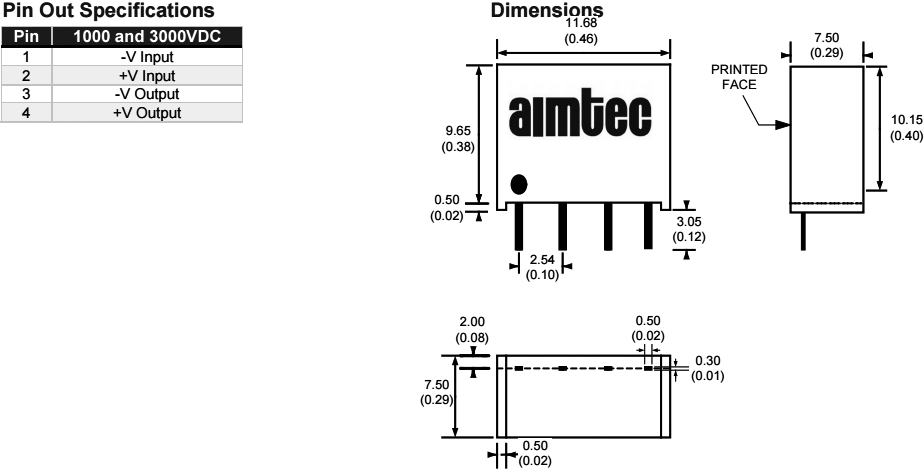 AM2S-0524SH30Z AIMTEC - Converter: DC/DC | 2W; Uin: 4.5÷5.5V; 24VDC ...
