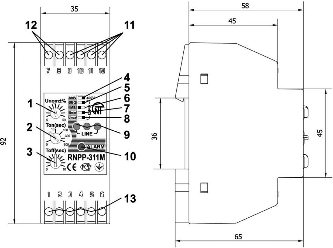 Voltage monitoring relay; RNPP; NOVATEK ELECTRO, RNPP-301, RNPP-302 ...