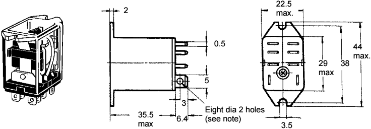 Relay: electromagnetic; industrial; OMRON, LY2-12DC, LY2-24AC, LY2-24DC ...