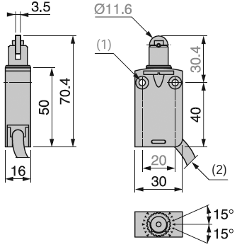 Limit switch; XCMD; TELEMECANIQUE SENSORS, XCMD2101L1, XCMD2102C12 ...