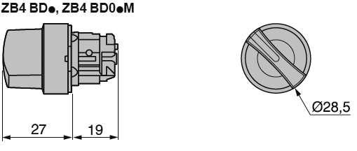 Switch: rotary; SCHNEIDER ELECTRIC, ZB4BD2, ZB4BD3, ZB4BD4, ZB4BD5 ...
