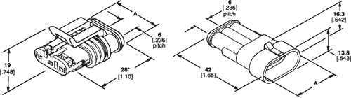 Connector: wire-wire; TE Connectivity, AMP-282103-1, AMP-0-0282104-1 ...