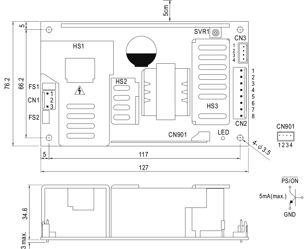 Power supply: switching; open; MEAN WELL, RPS-30-3.3, RPS-30-5, RPS-30 ...