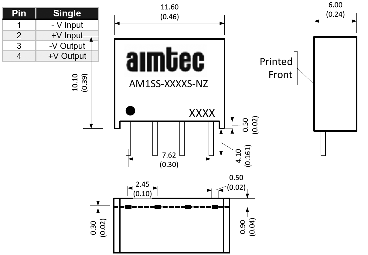 AM1SS-0303S-NZ AIMTEC - Converter: DC/DC | 1W; Uin: 2.97÷3.63V; 3.3VDC ...