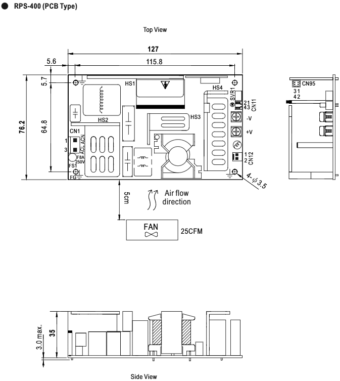 Power supply: switching; open; MEAN WELL, RPS-30-3.3, RPS-30-5, RPS-30 ...