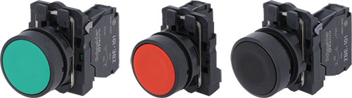 Interruptor: de presión; plano; SCHNEIDER ELECTRIC, XB5AA11, XB5AA21 ...