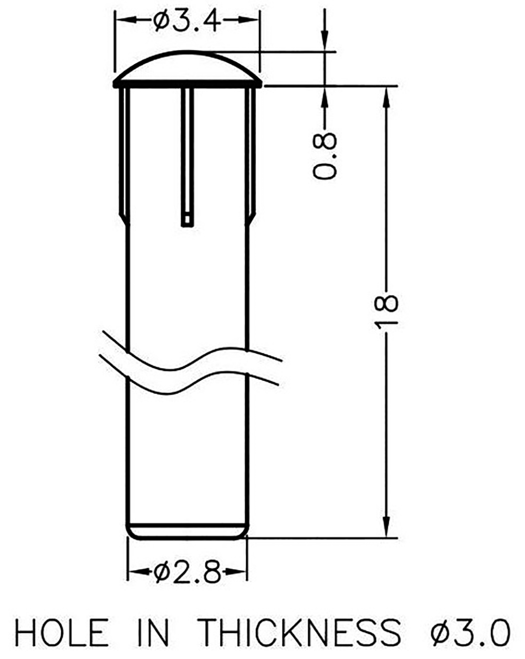 FIX-LEM-87 FIX&FASTEN - Fiber for LED | round; Ø3.4mm; Front: convex ...