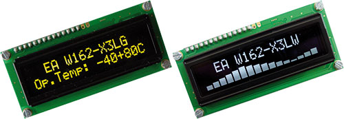 ELECTRONIC ASSEMBLY alphanumeric OLED displays, EAW082-XLG, EAW162-X3LG ...