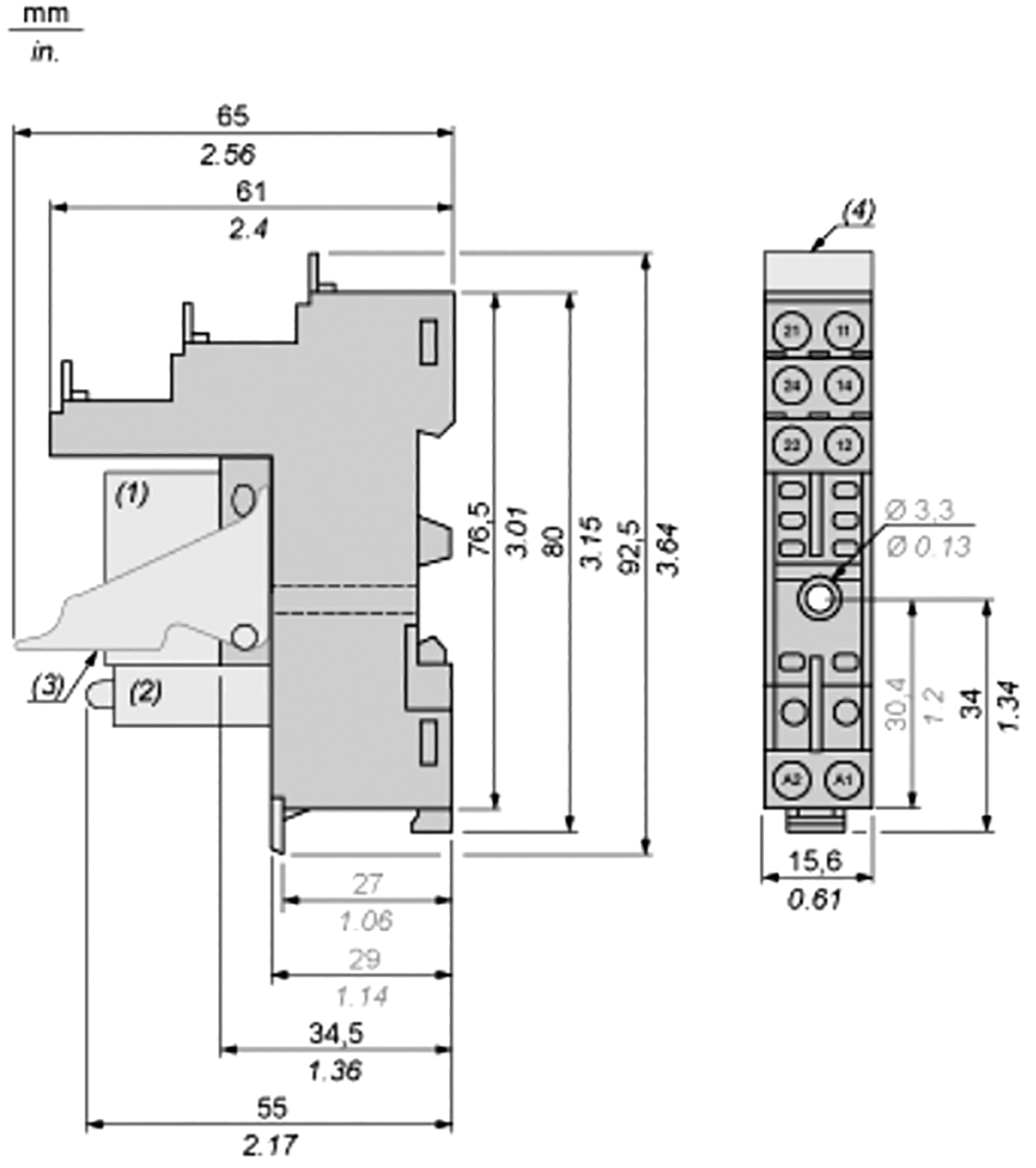 Accessories for Schneider Zelio relays, RGZE1S35M, RGZE1S48M, RSZE1S48M ...