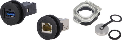 Accessories - communication sockets, XB5 series, XB5PRJ45, XB5PUSB3 ...