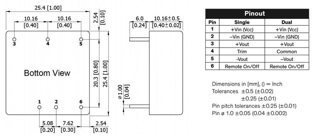 THL 15-4811WI TRACO POWER - Converter: DC/DC | 15W; Uin: 18÷75V; 5VDC; Iout: 3000mA; 1"x1"; 15g ...