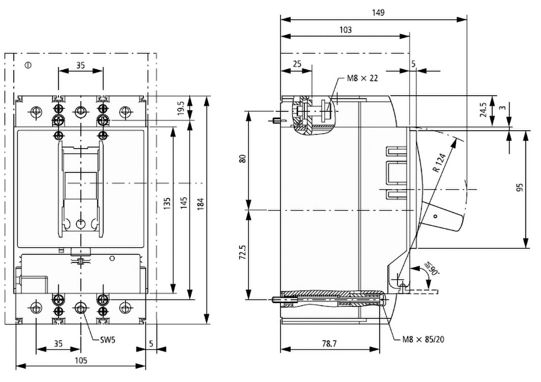 Switch disconnectors, LN-series, LN1-63-I, LN1-100-I, LN1-125-I, LN1 ...