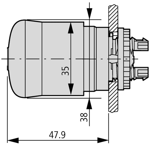 Emergency switches, M22 series, M22-PV30, M22-PVL30, M22-PVT30, M22 ...