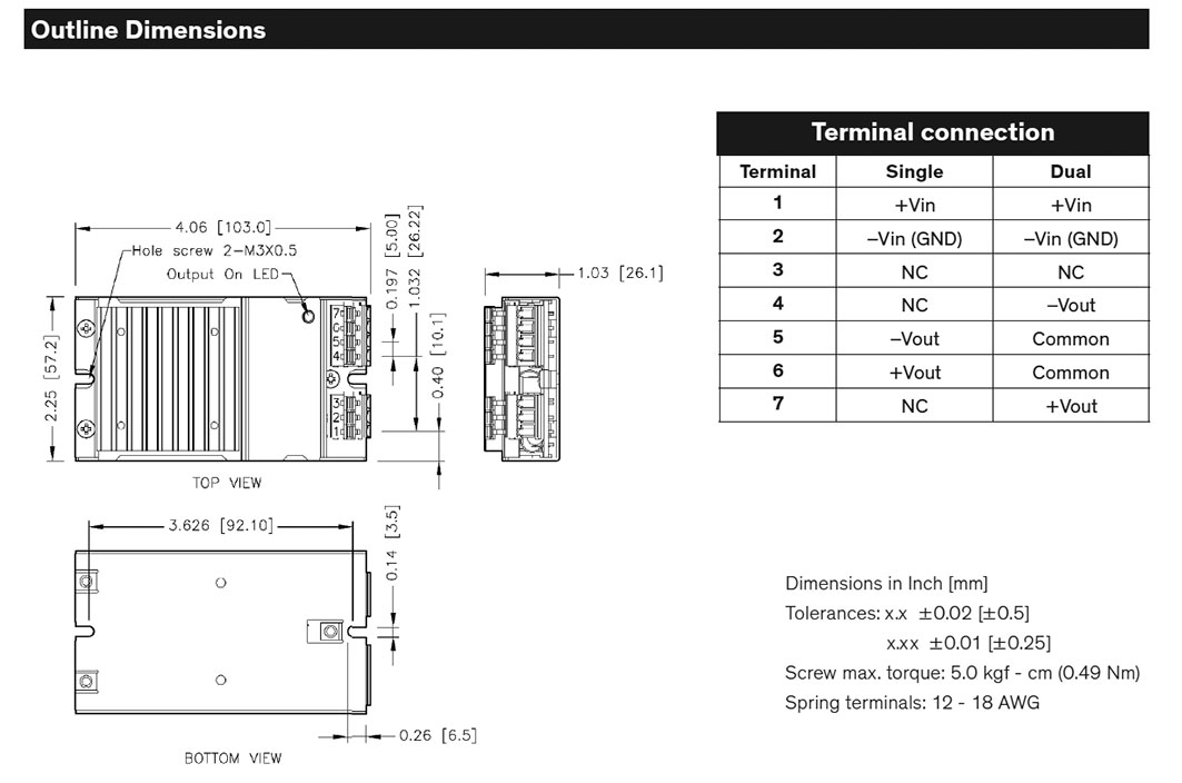 TEQ 40-2411WIR TRACO POWER - Converter: DC/DC | 40W; Uin: 9.5÷36V; 5VDC; Iout: 8A; 103x57.2x26 ...