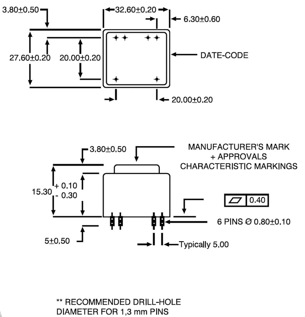 Transformer: encapsulated; PCB; MYRRA, MYRRA-44013, MYRRA-44014, MYRRA ...