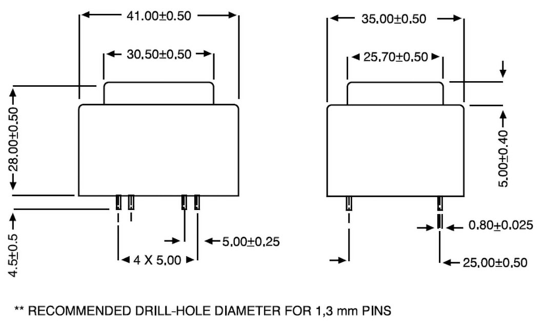 Transformer: encapsulated; PCB; MYRRA, MYRRA-44013, MYRRA-44014, MYRRA ...