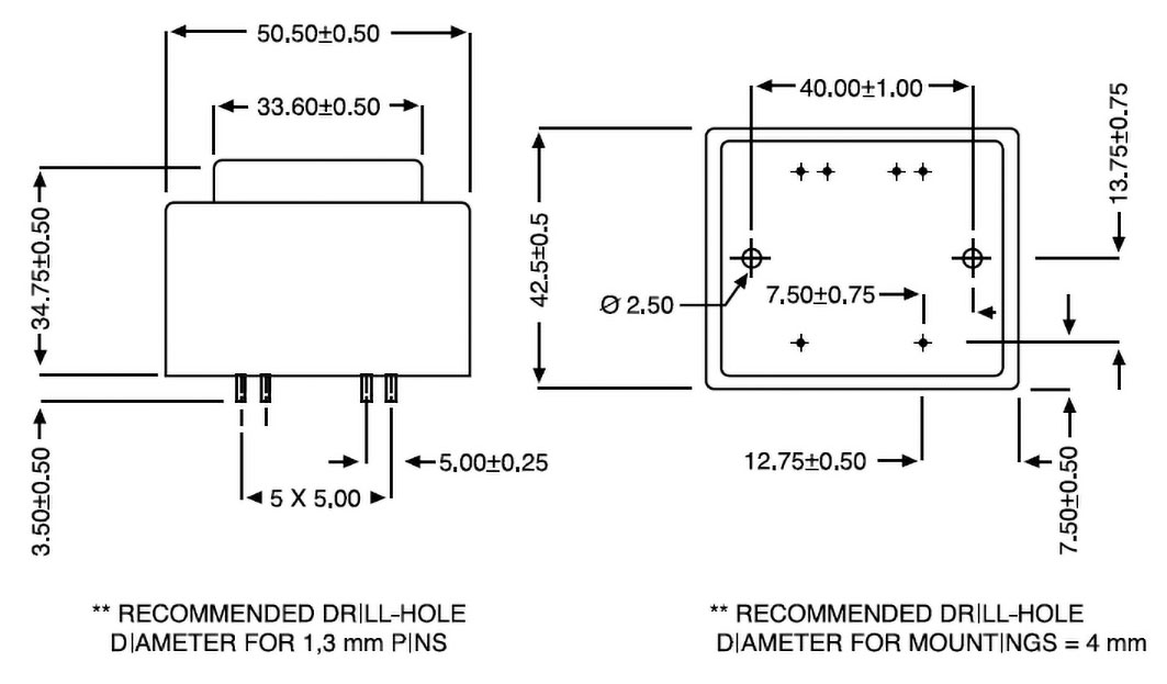 Transformer: encapsulated; PCB; MYRRA, MYRRA-44013, MYRRA-44014, MYRRA ...
