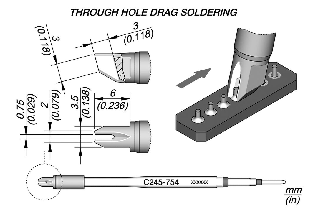 C245754 JBC TOOLS - Tip | special; 0.75x3mm; longlife; JBC-C245754 ...