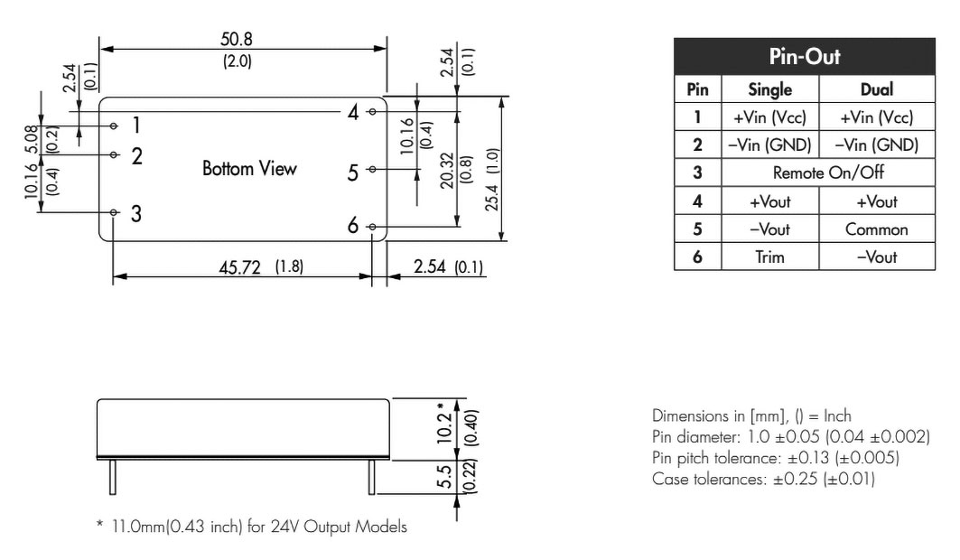DC/DC converters, TEN...N series, TEN3-0510N, TEN3-0511N, TEN3-0512N ...