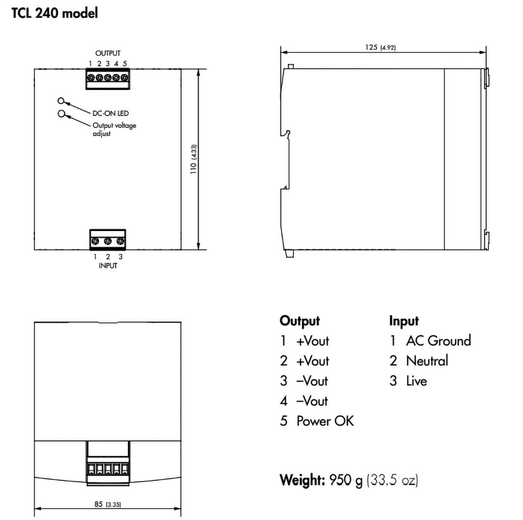 TCL 240-124 TRACO POWER - Power supply: switched-mode | for DIN rail ...