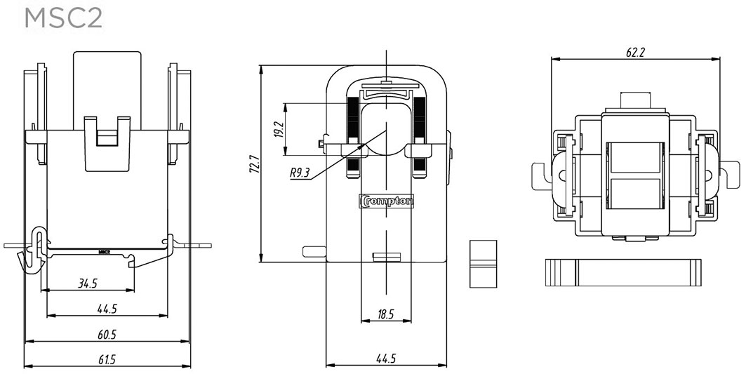 MSC2-250/5 CROMPTON - TE CONNECTIVITY - Current transformer | Iin: 250A ...