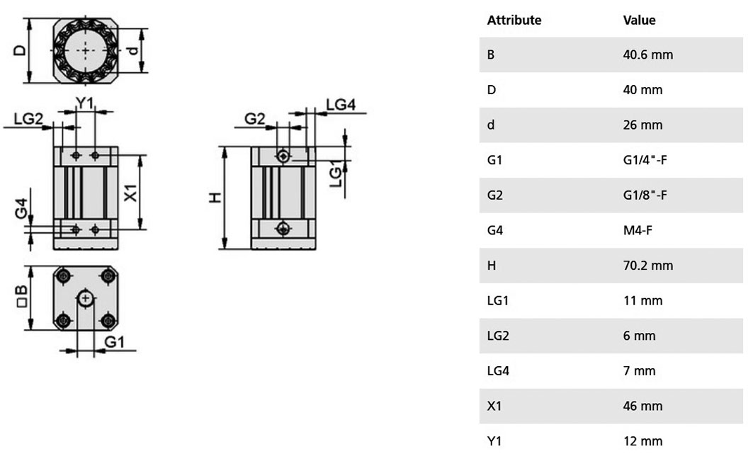 SGM-40-G1/4-IG SCHMALZ - Magnetic gripper | 240g; 5÷70°C; 3.5÷6bar; 100N; SMZ.10.01.17.00163 ...